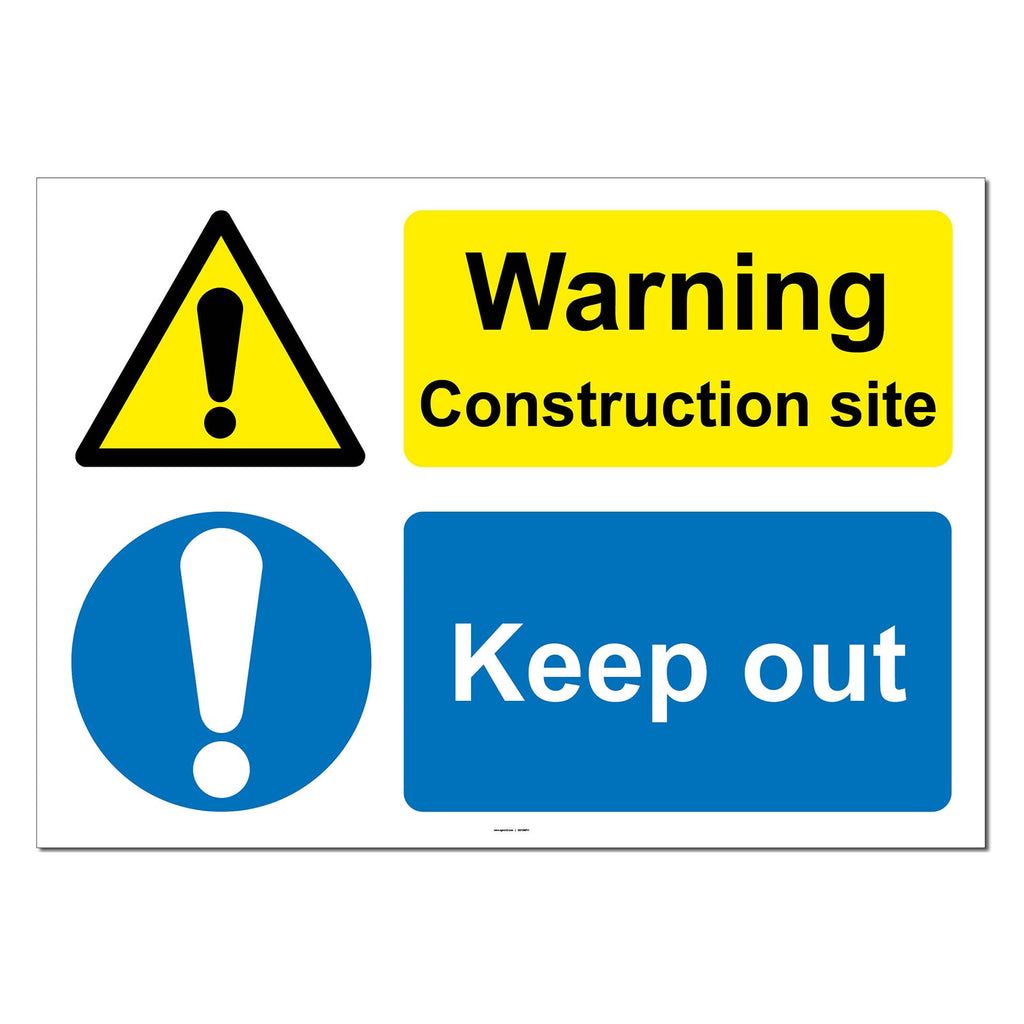 Warning Construction Site, Keep Out Safety Sign – Make Safety Visible UK