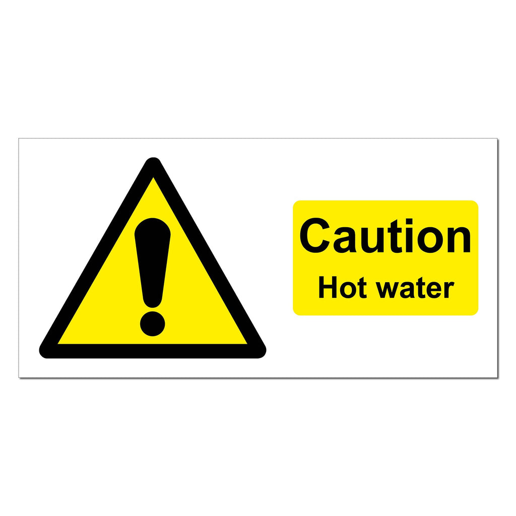 Caution Hot Water Safety Sign – Make Safety Visible UK