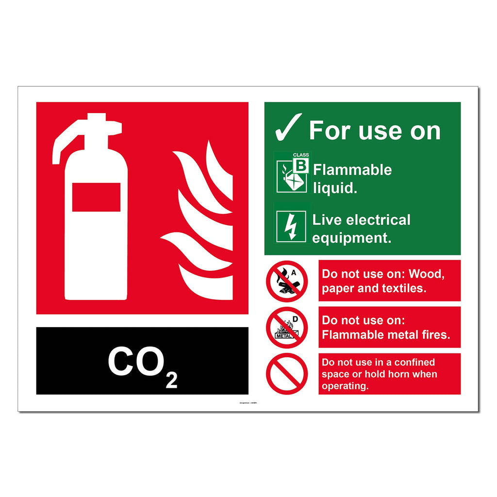 CO2 Fire Extinguisher Safety Sign – Make Safety Visible UK