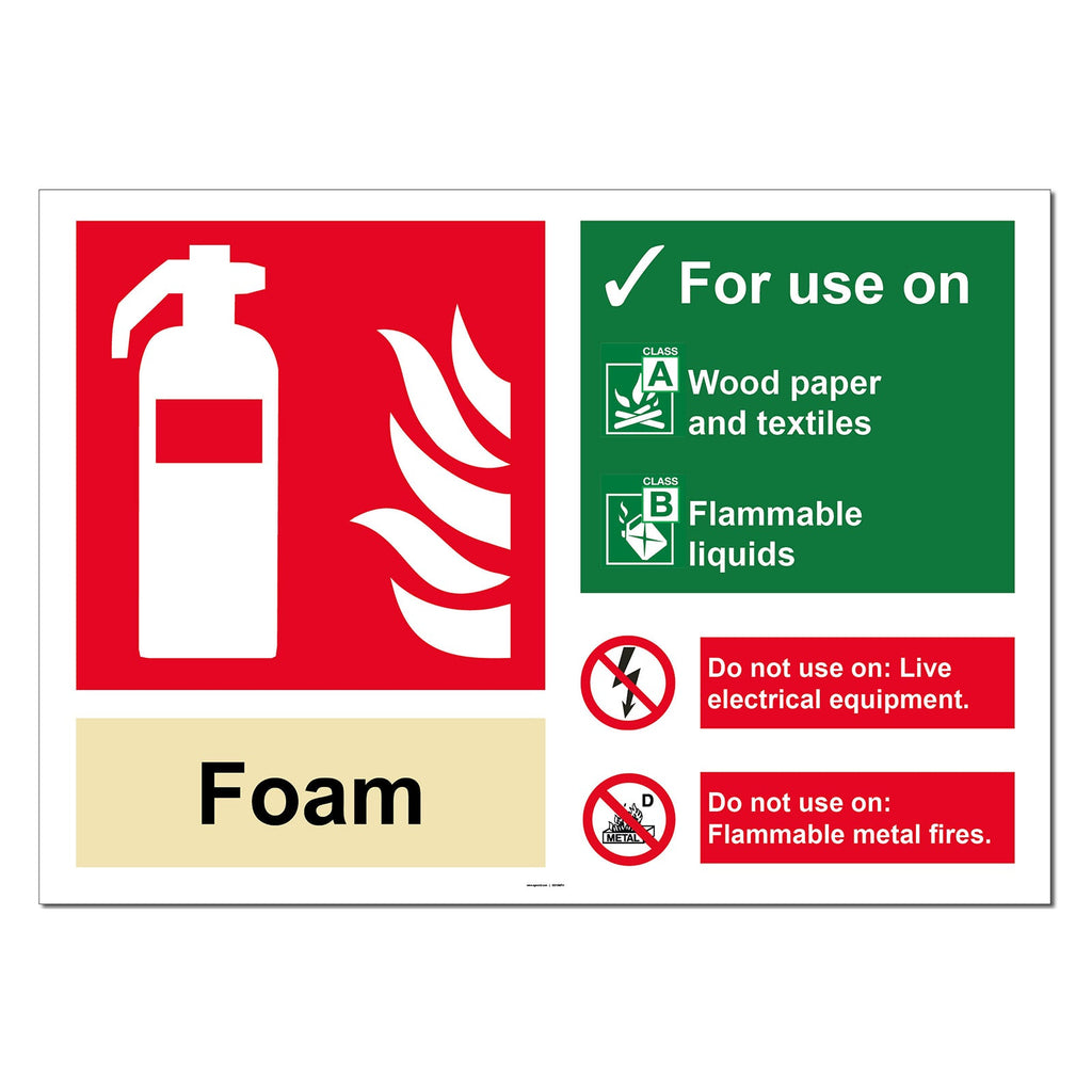 Foam Fire Extinguisher Safety Sign – Make Safety Visible UK