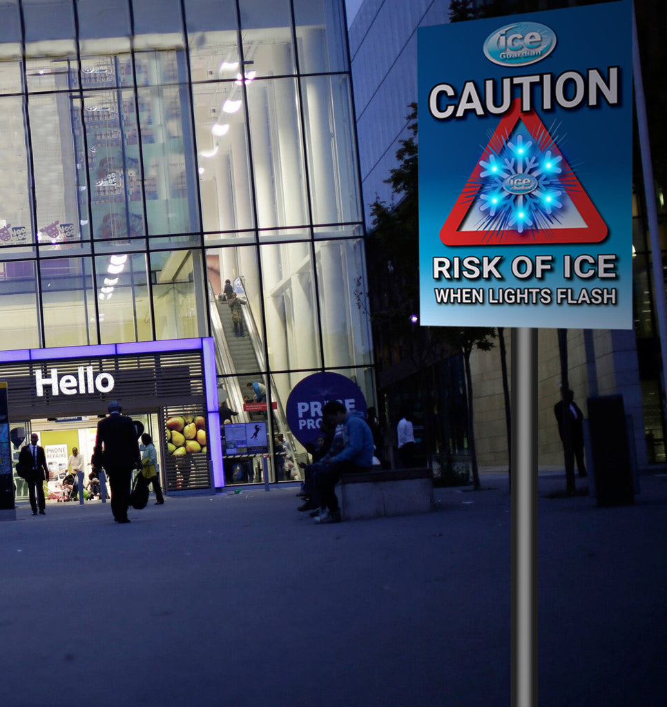 Ice Warning Flashing LED Safety Sign – Make Safety Visible UK