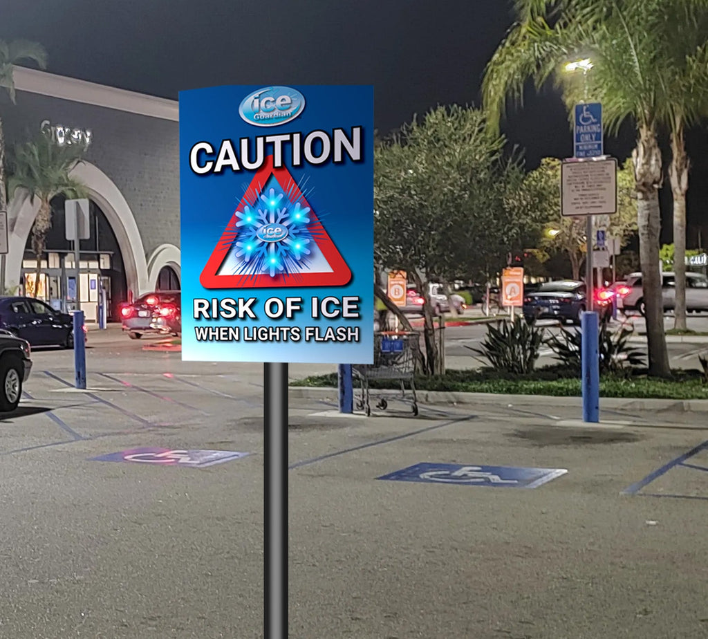 Ice Warning Flashing LED Safety Sign – Make Safety Visible UK