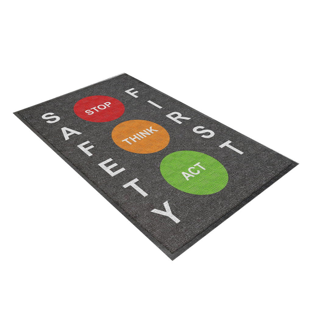 Stop Think Act Safety Mat 850mm x 1200mm – Make Safety Visible UK