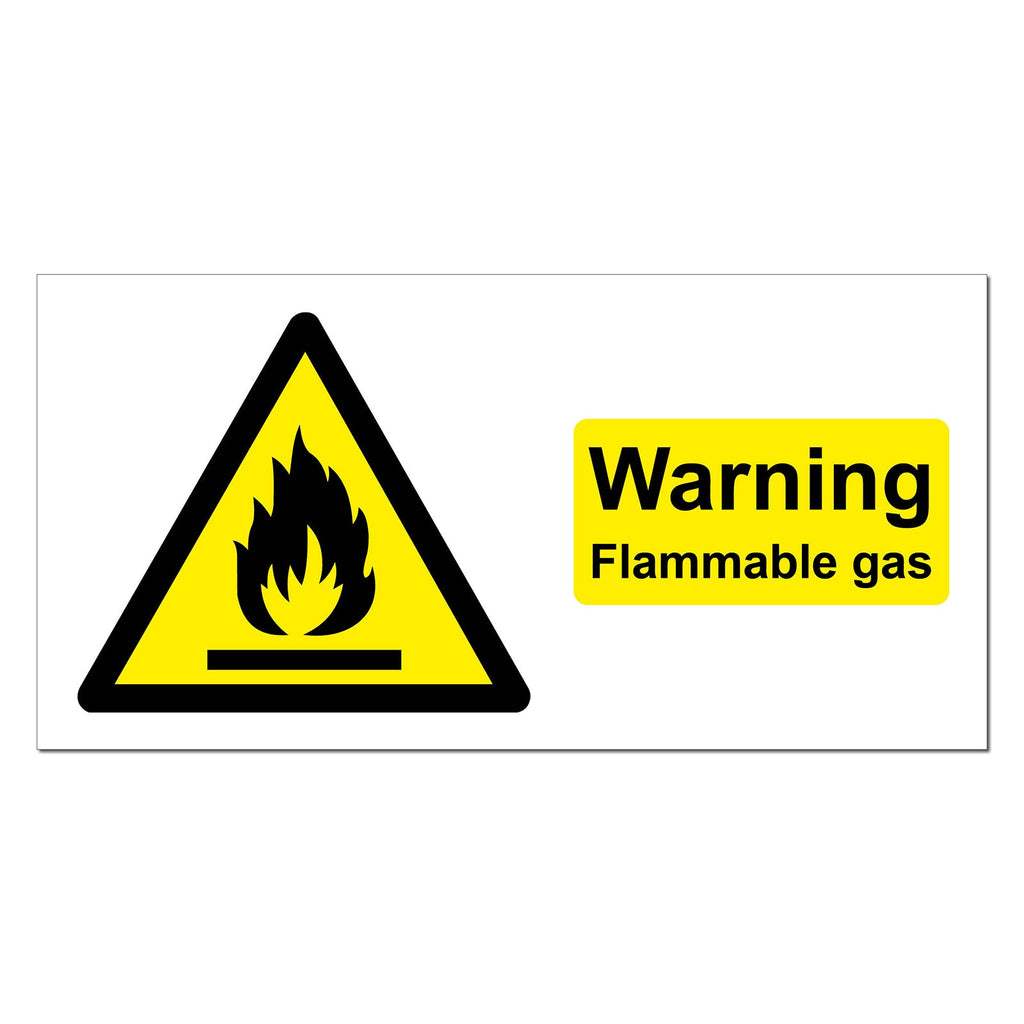 Warning Flammable Gas Safety Sign – Make Safety Visible UK