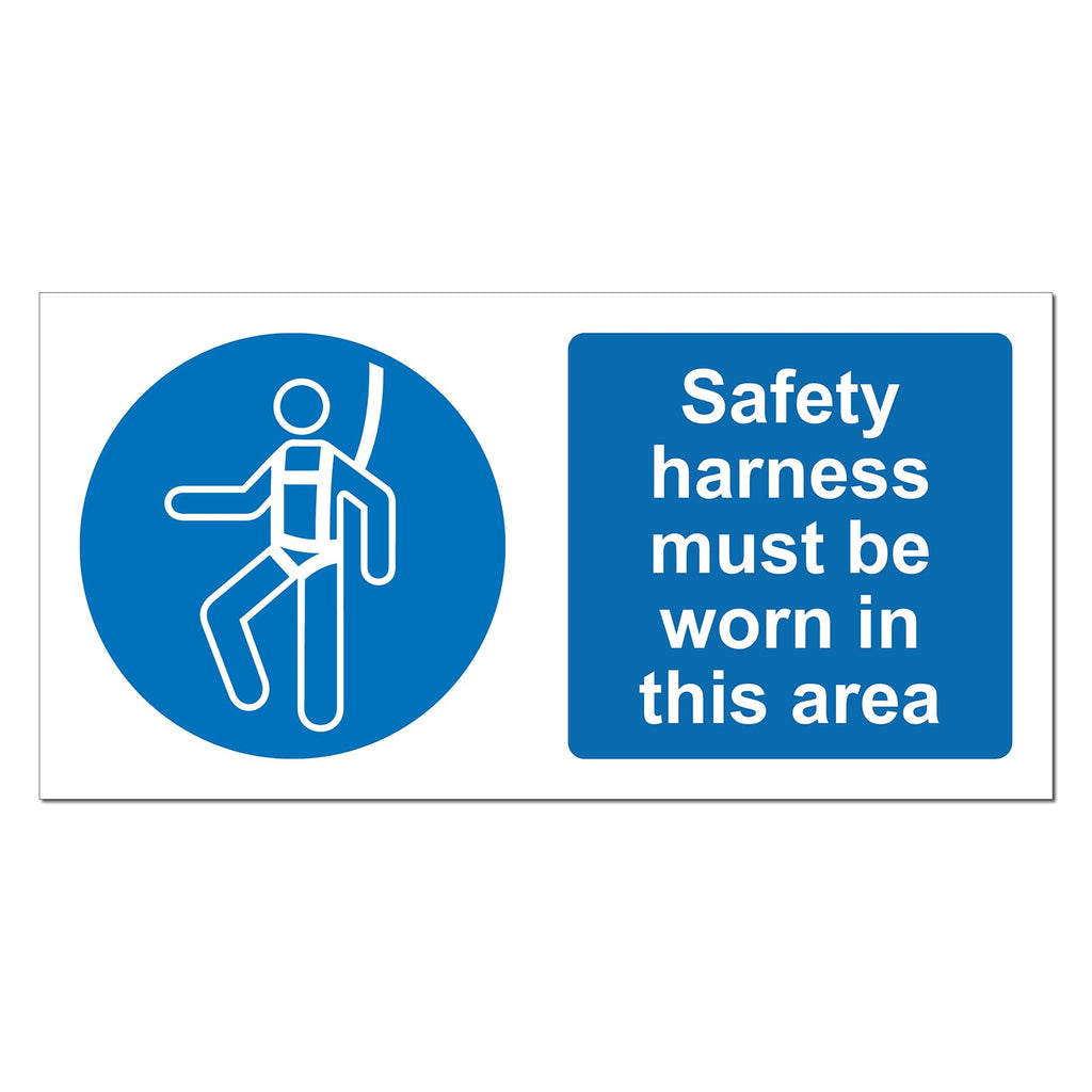 Safety Harness Must Be Worn Safety Sign – Make Safety Visible UK